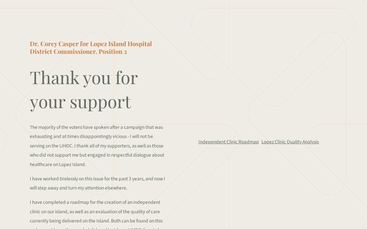 Dr. Corey Casper for Lopez Island Hospital District Commissioner Position 2